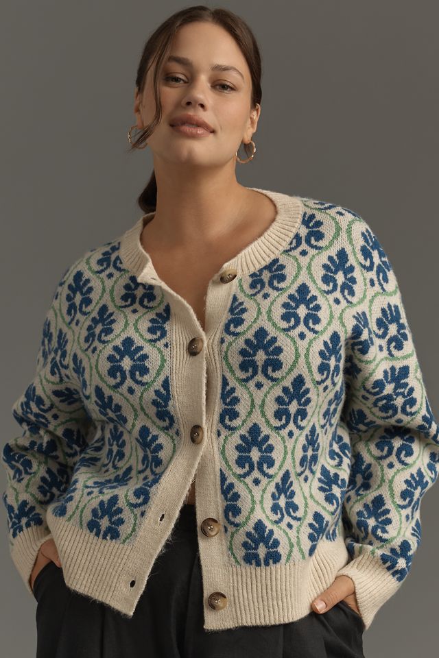 Maeve Pop Floral Cardigan Sweater | Anthropologie