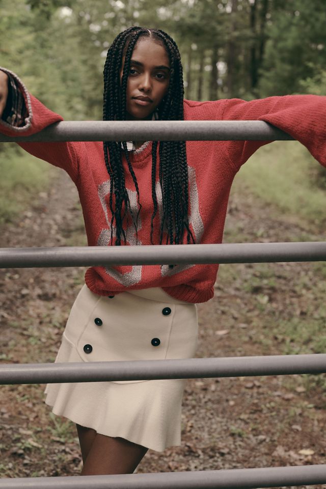 Porridge Wide-Sleeve Graphic Numbers Sweater | Anthropologie