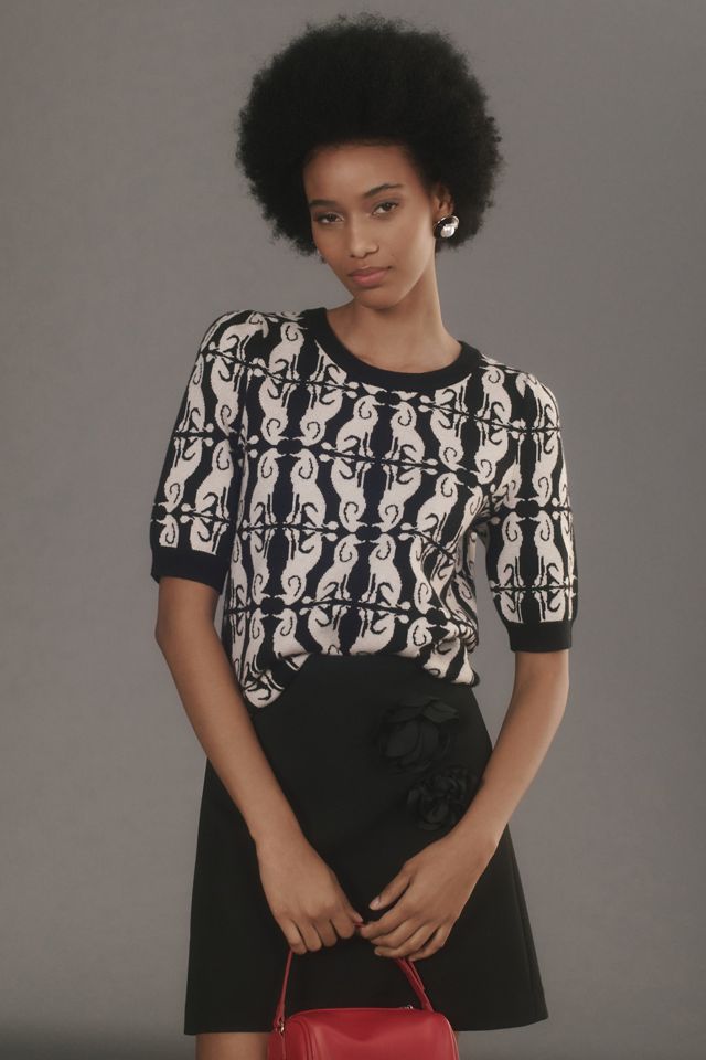 Harmon Jacquard Sweater Tee by Maeve | Anthropologie