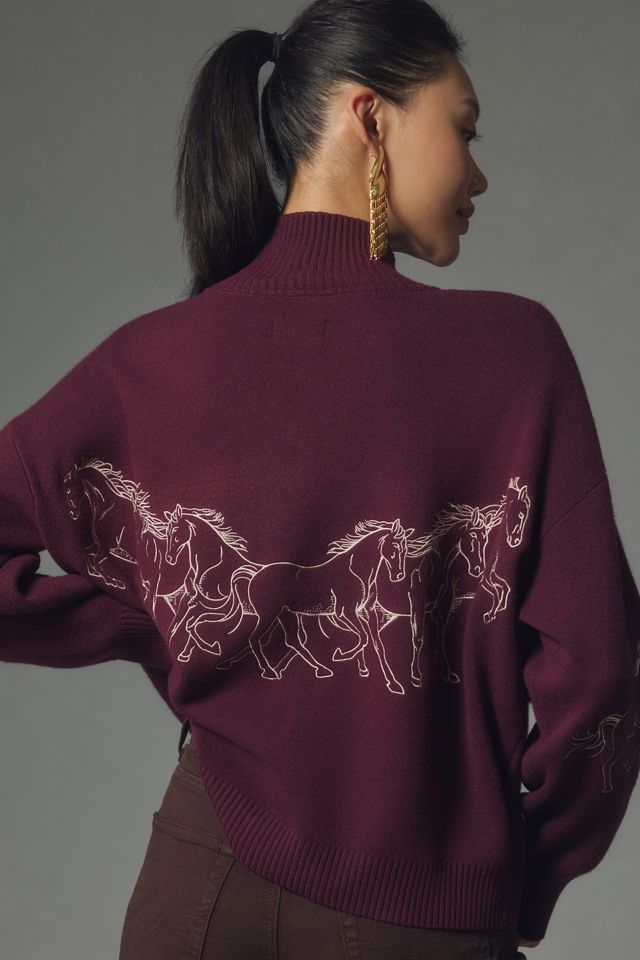 The Montana Mock Neck Half Zip Sweater By Maeve Anthropologie