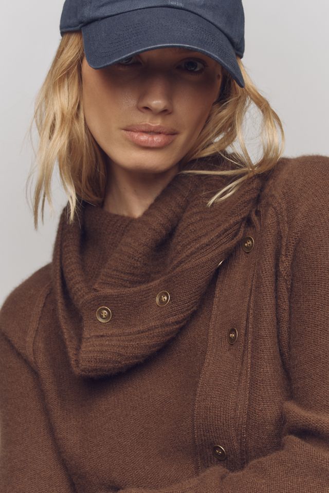 Pilcro Asymmetrical Button Cashmere Cardigan Sweater | Anthropologie