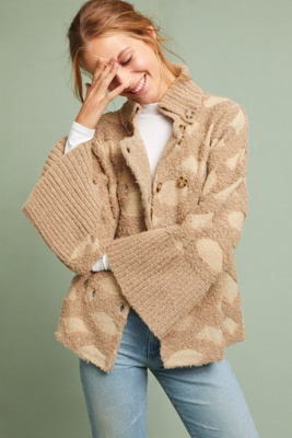 Intarsia Spotted Cardigan | Anthropologie