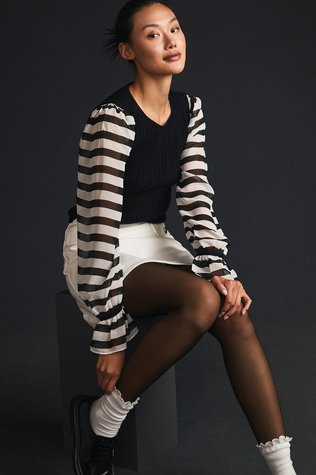 Maeve Contrast-Sleeve Sweater | Anthropologie