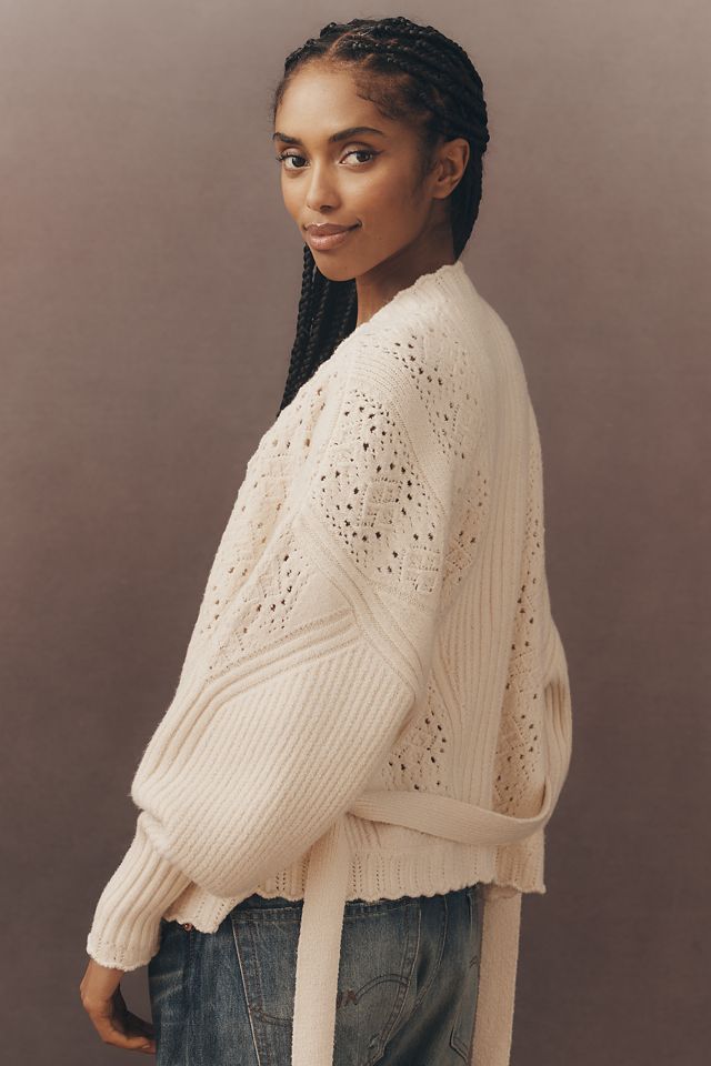 By Anthropologie Pointelle Wrap Sweater | Anthropologie