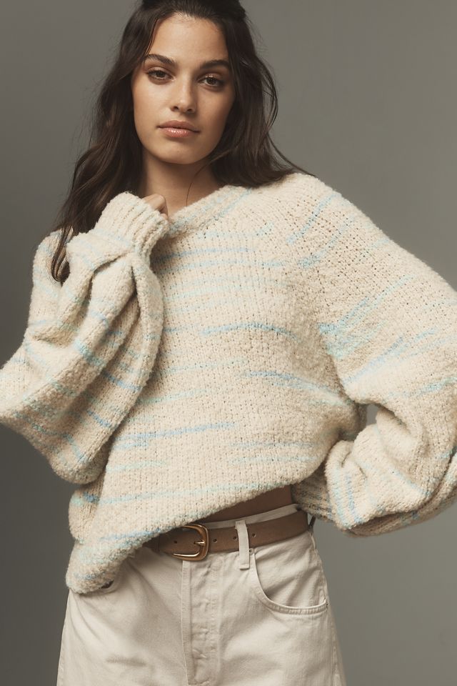 Pilcro Balloon-Sleeve Crew-Neck Sweater | Anthropologie