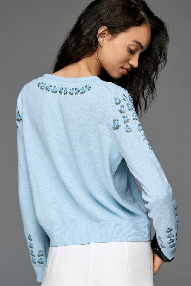 By Anthropologie Juliet Embroidered Cardigan Sweater | Anthropologie