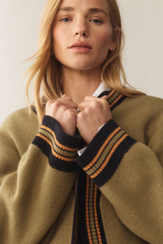 English Factory Tipped Cardigan Sweater | Anthropologie