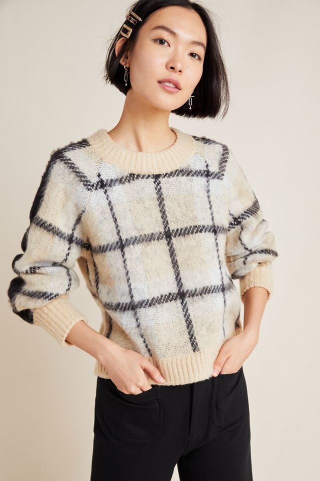 Jessa Windowpane Sweater | Anthropologie