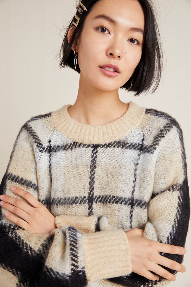 Jessa Windowpane Sweater | Anthropologie