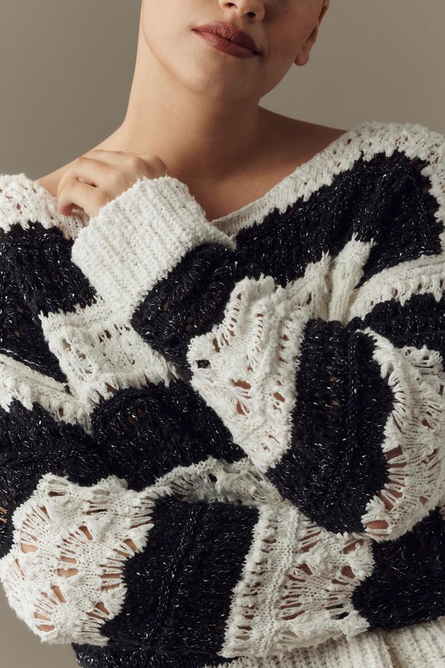 The Palmer Open-Stitch Pullover Sweater by Pilcro | Anthropologie