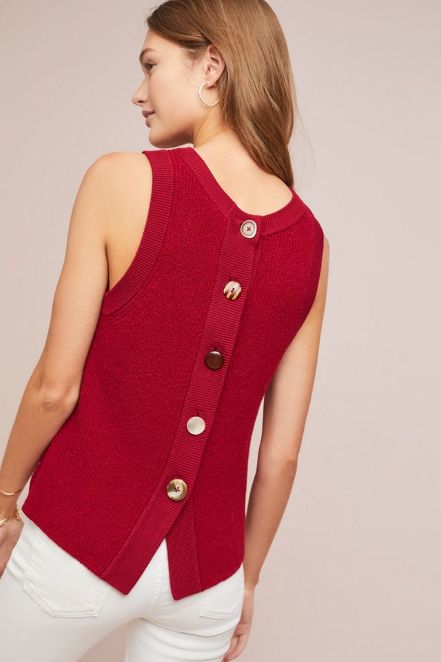 Buttoned Sweater Tank | Anthropologie