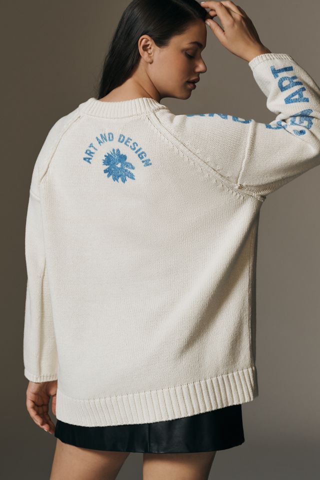 Pilcro Graphic Printed Crew-Neck Sweater | Anthropologie