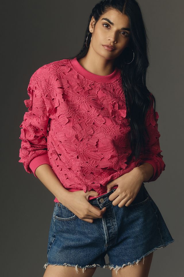 Endless Rose Floral Lace Pullover Sweater | Anthropologie