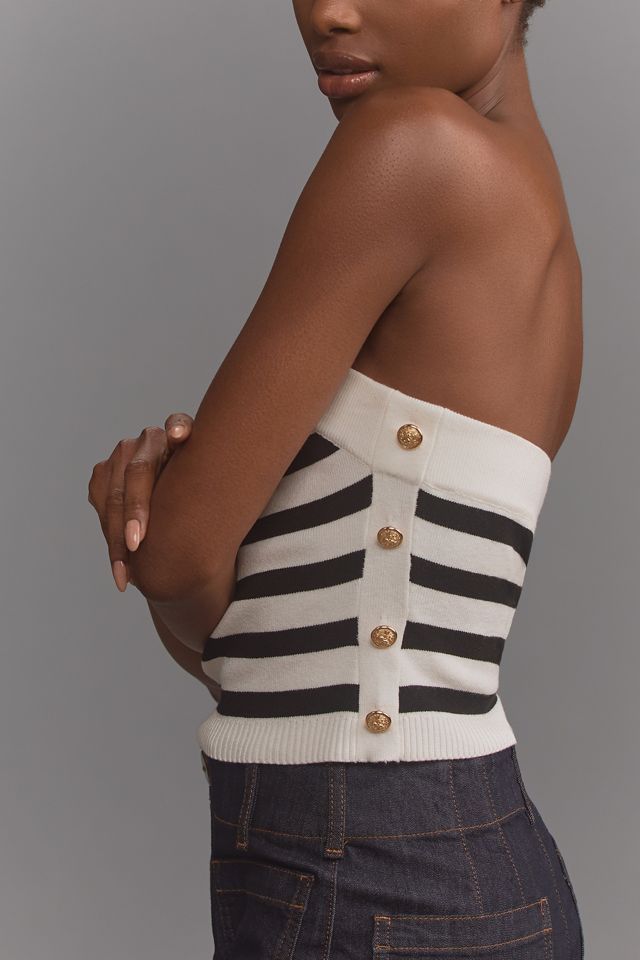 By Anthropologie Striped Side-Button Tube Top | Anthropologie