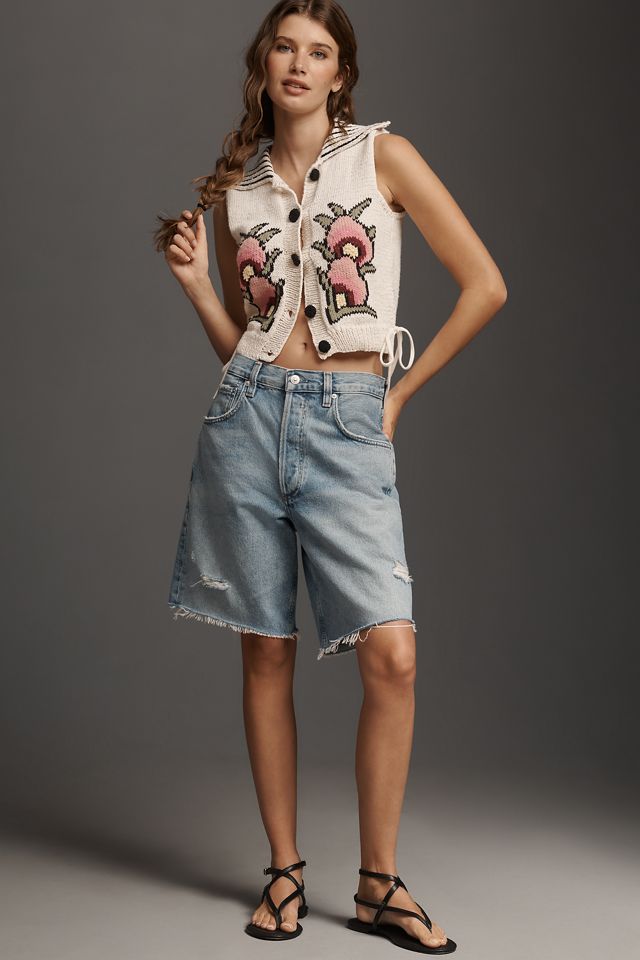 Mandinga 100% Cotton Azulejo Floral Sleeveless Buttondown Sweater ...