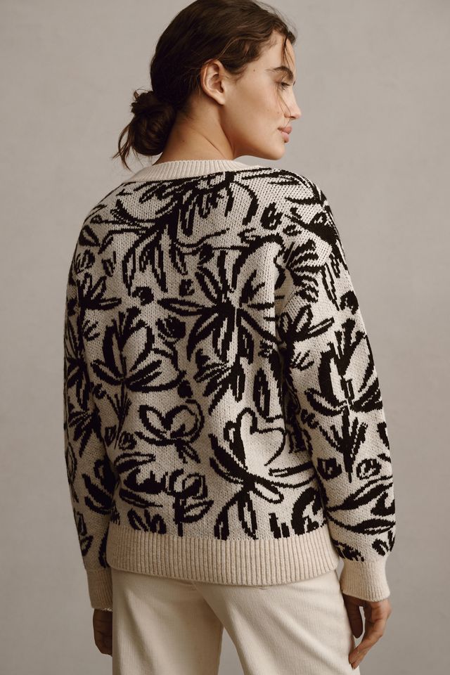 By Anthropologie Floral Pop Embroidered Sweater | Anthropologie