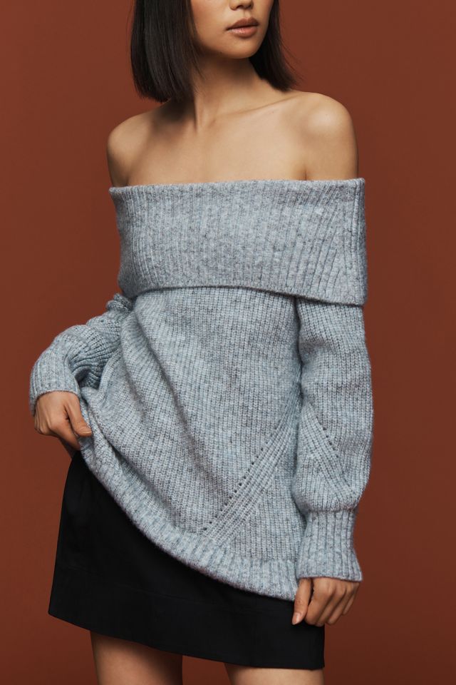 Pilcro Off-The-Shoulder Long-Sleeve Jumper | Anthropologie UK