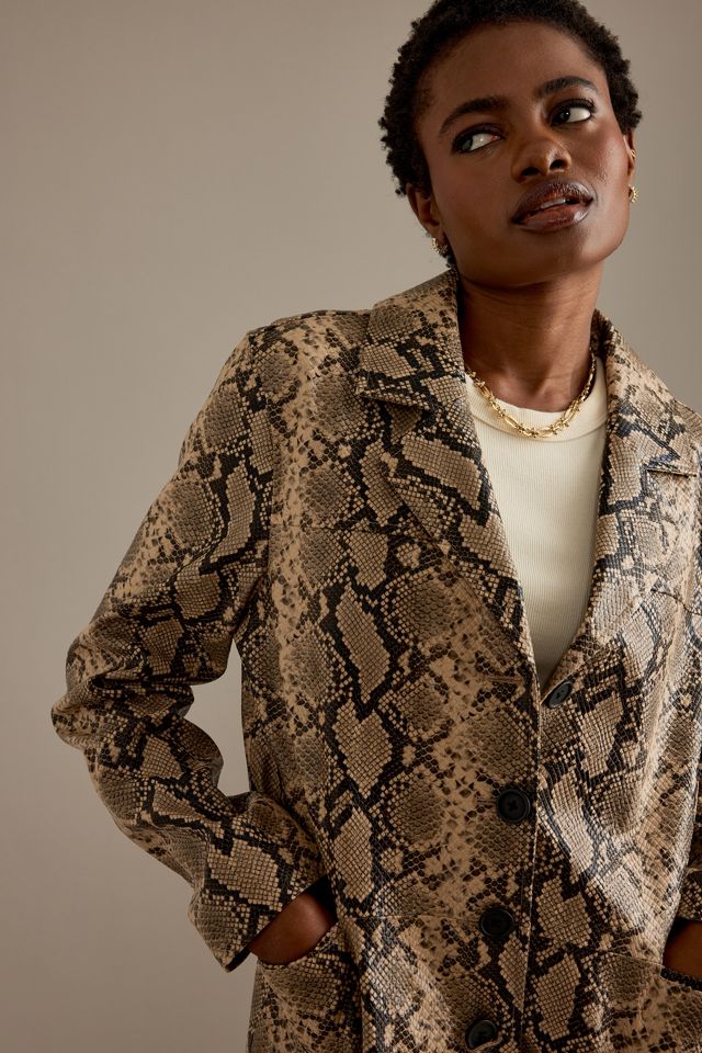 BLANKNYC PU Snake Print Jacket | Anthropologie UK