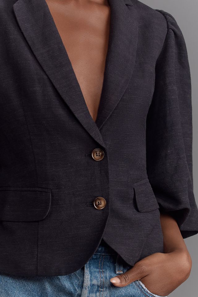 DOLAN Linen Balloon-Sleeve Jacket | Anthropologie