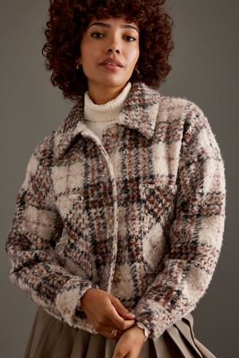 Greylin Plaid Cropped Jacket | Anthropologie UK