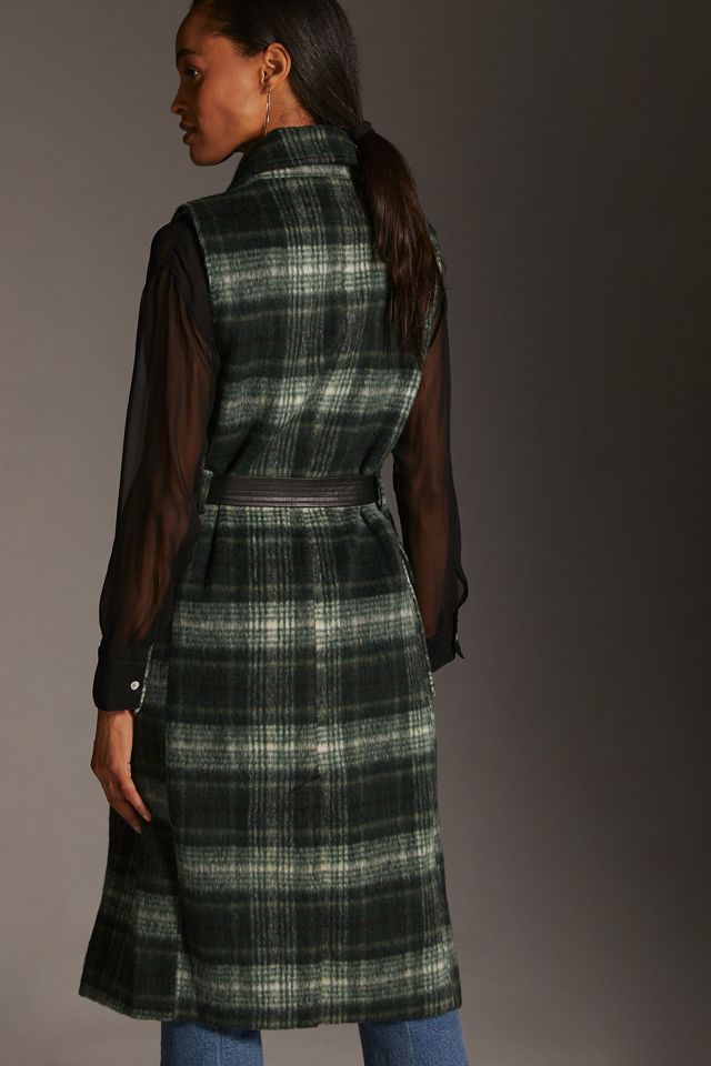 Bernardo Long Plaid Vest | Anthropologie