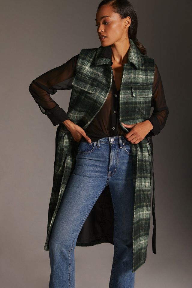 Bernardo Long Plaid Vest | Anthropologie