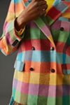Vilagallo Tiffany Fringed Plaid Coat | Anthropologie