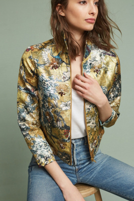 Jeweled Brocade Jacket | Anthropologie