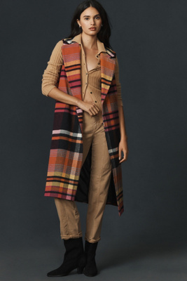 Helene Berman London x Anthropologie Gill Plaid Longline Vest ...
