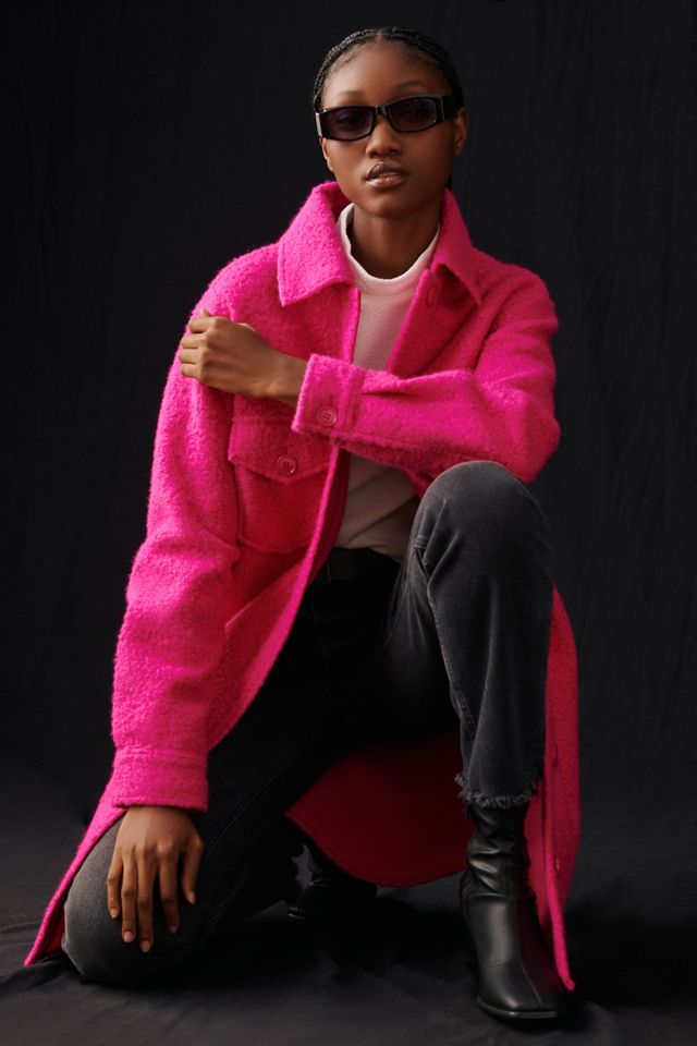 RD Style Long Bouclé Shirt Jacket | Anthropologie