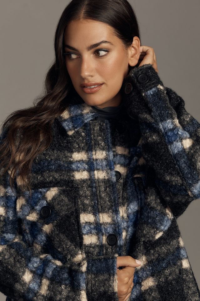 RD Style Eva Plaid Bouclé Shacket | Anthropologie