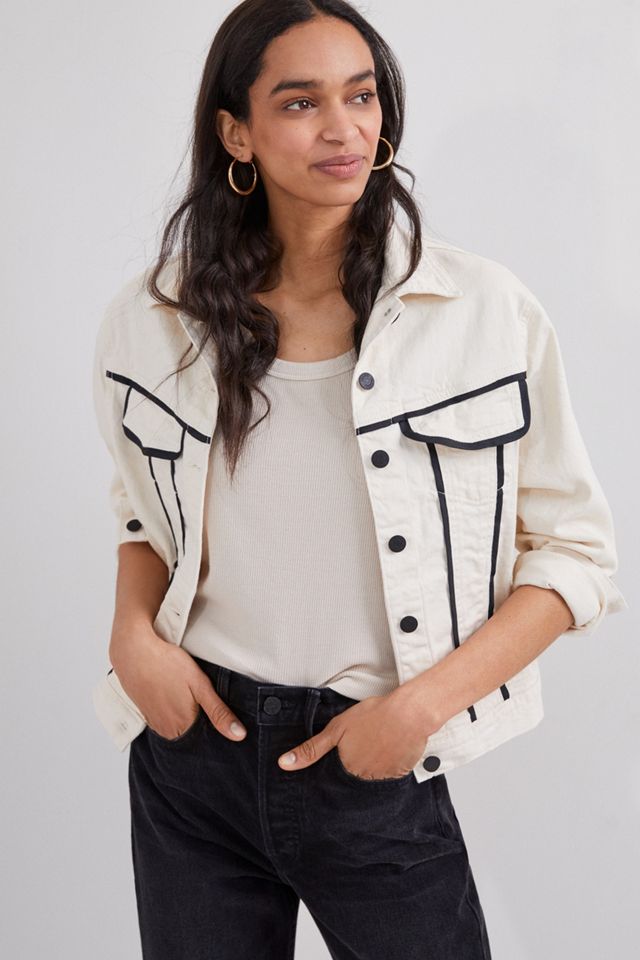 Contrast Denim Jacket | Anthropologie