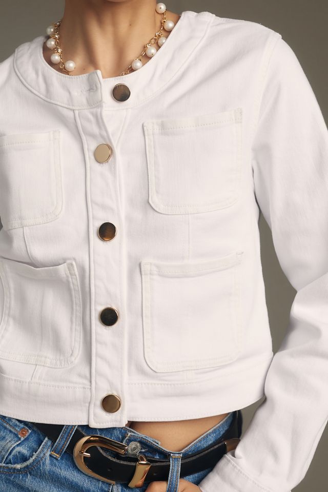 Maeve Coco Patch Pocket Denim Jacket | Anthropologie