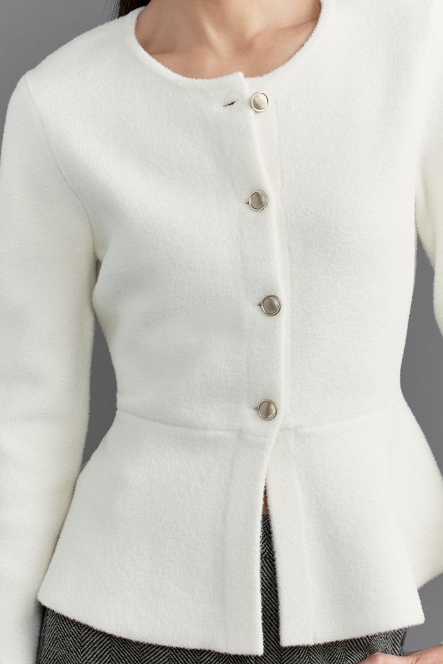 NVLT Sculpted Knit Collarless Blazer | Anthropologie