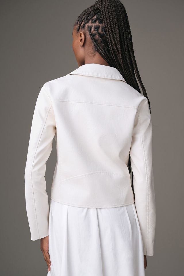 The Saige Faux-Leather Moto Jacket | Anthropologie
