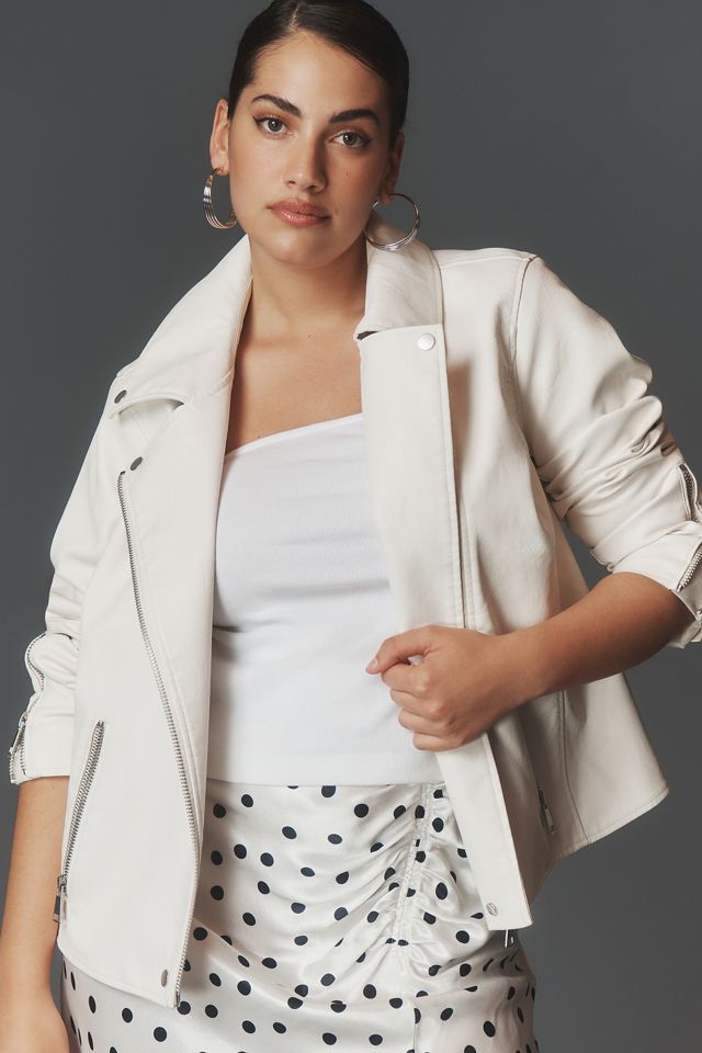The Saige Faux-Leather Moto Jacket | Anthropologie
