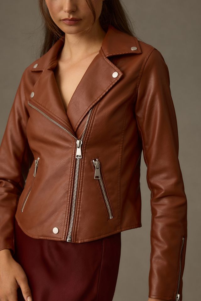 The Saige Faux Leather Moto Jacket | Anthropologie