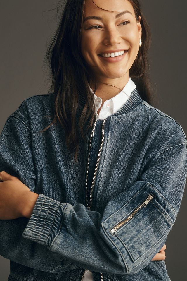 Walter Baker Sadey Denim Bomber Jacket | Anthropologie