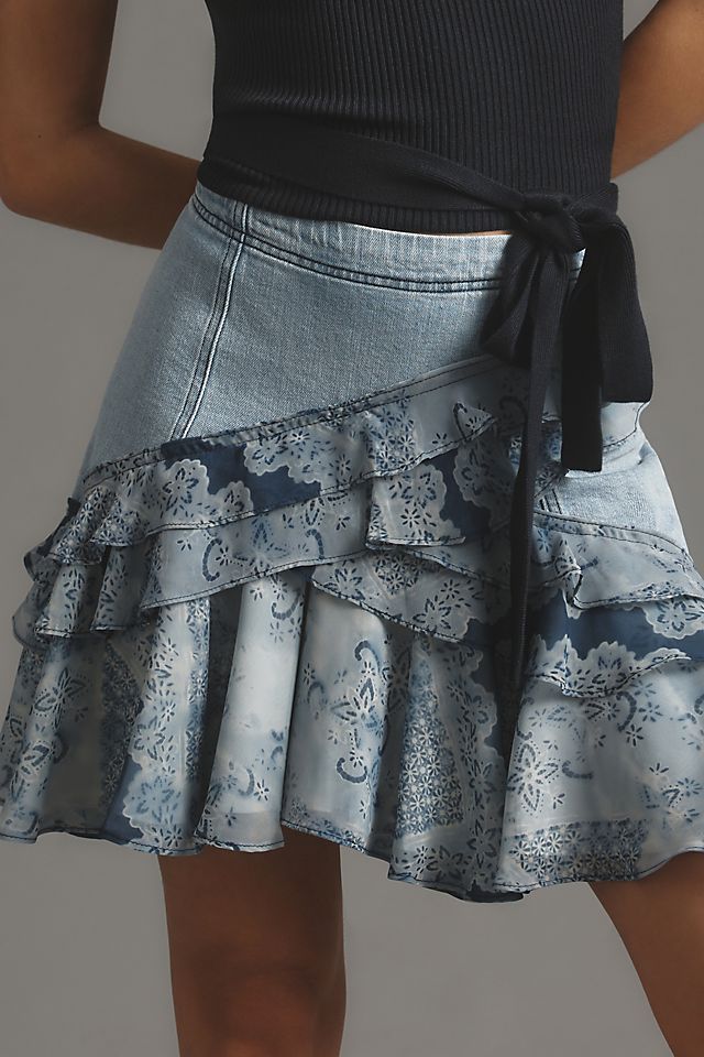 Pilcro Asymmetrical Ruffle Denim Skirt | Anthropologie Pilcro Asymmetrical Ruffle Denim Skirt | Anthropologie