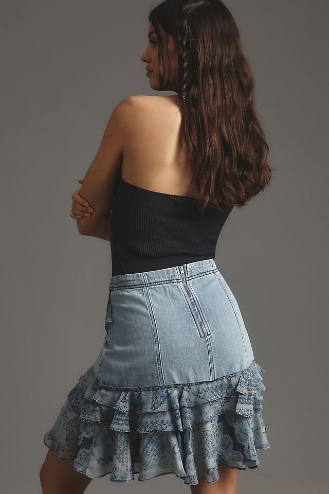 Pilcro Asymmetrical Ruffle Denim Skirt | Anthropologie Pilcro Asymmetrical Ruffle Denim Skirt | Anthropologie