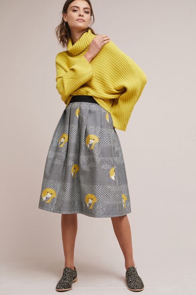 Foxy Houndstooth Skirt | Anthropologie