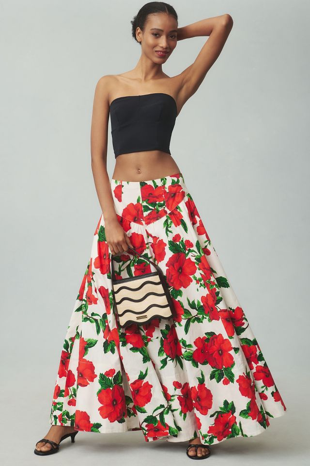 Maeve Drop-Waist A-Line Maxi Skirt | Anthropologie