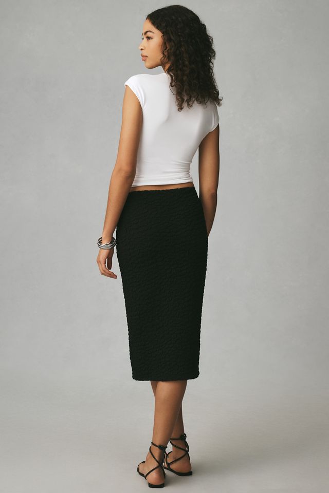 Maeve Puckered Knit Pencil Midi Skirt Anthropologie