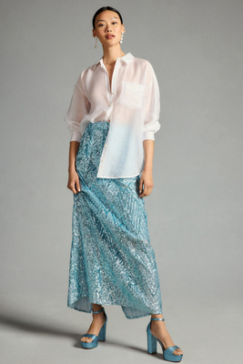 Forever That Girl Patterned Sequin Skirt | Anthropologie