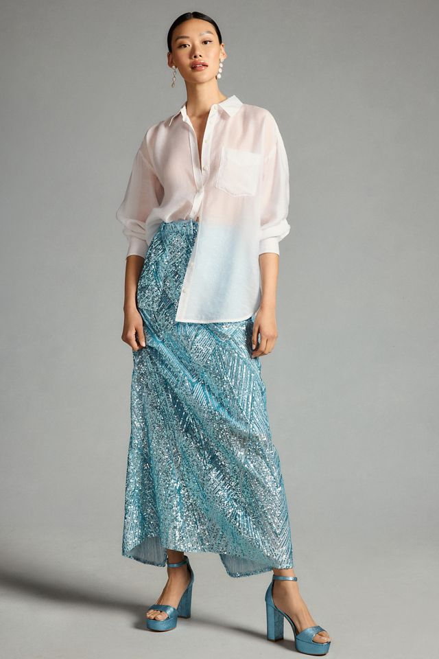 Forever That Girl Patterned Sequin Skirt | Anthropologie
