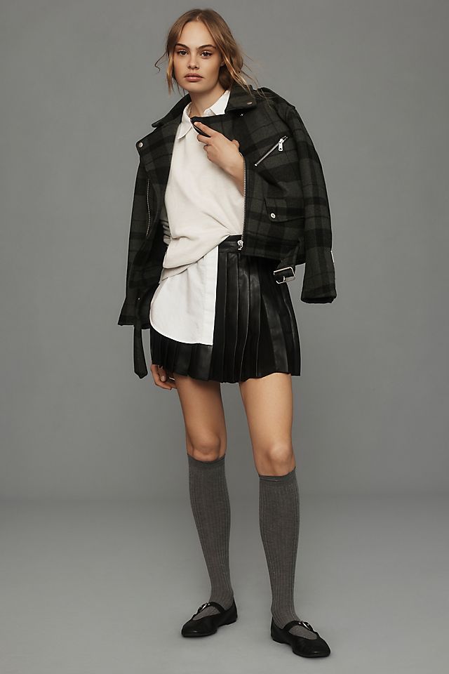 Maeve Faux Leather Pleated Mini Skirt | Anthropologie Maeve Faux Leather Pleated Mini Skirt | Anthropologie