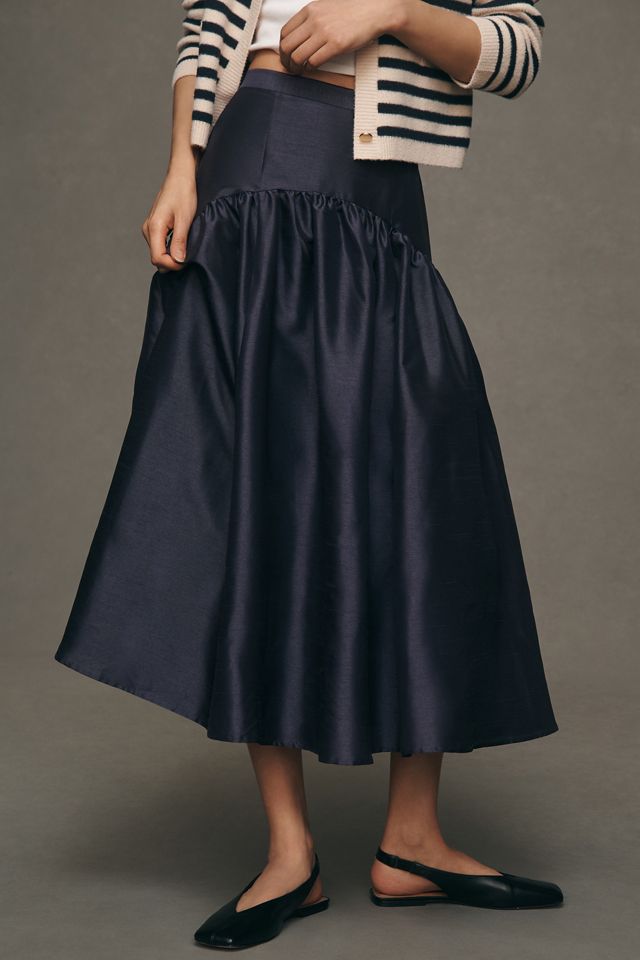 Hutch Drop-Waist Midi Skirt | Anthropologie