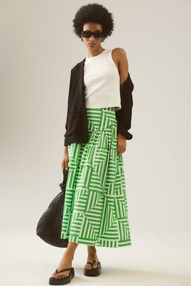 S/W/F Printed Basque Skirt | Anthropologie