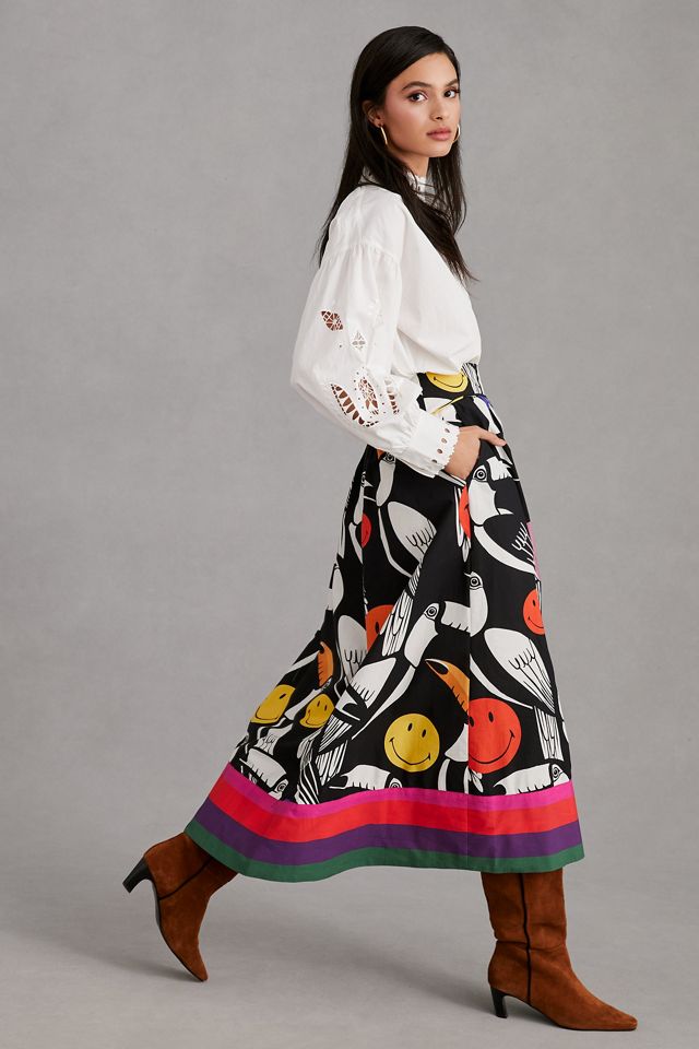 Farm Rio Smiley Skirt | Anthropologie