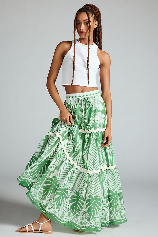 Farm Rio Macaw Elegance Maxi Skirt | Anthropologie Farm Rio Macaw Elegance Maxi Skirt | Anthropologie